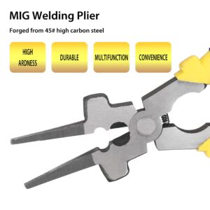 Hynade MIG Pliers Multi-Function Welding Pliers Anti-Rust Welpers Mig Welder Plier Clip Tools Yellow