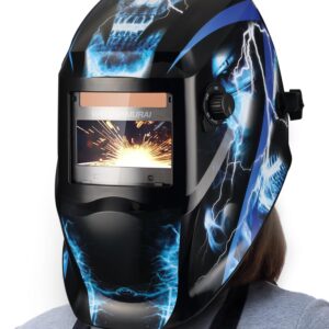 WELDSAMURAI Auto Darkening Welding Helmet, True Color Solar Power Welding Hood, 4 Arc Sensor Wide Shade 4/5-8/9-13 Welder Mask Shield with Grinding for TIG MIG MMA Plasma