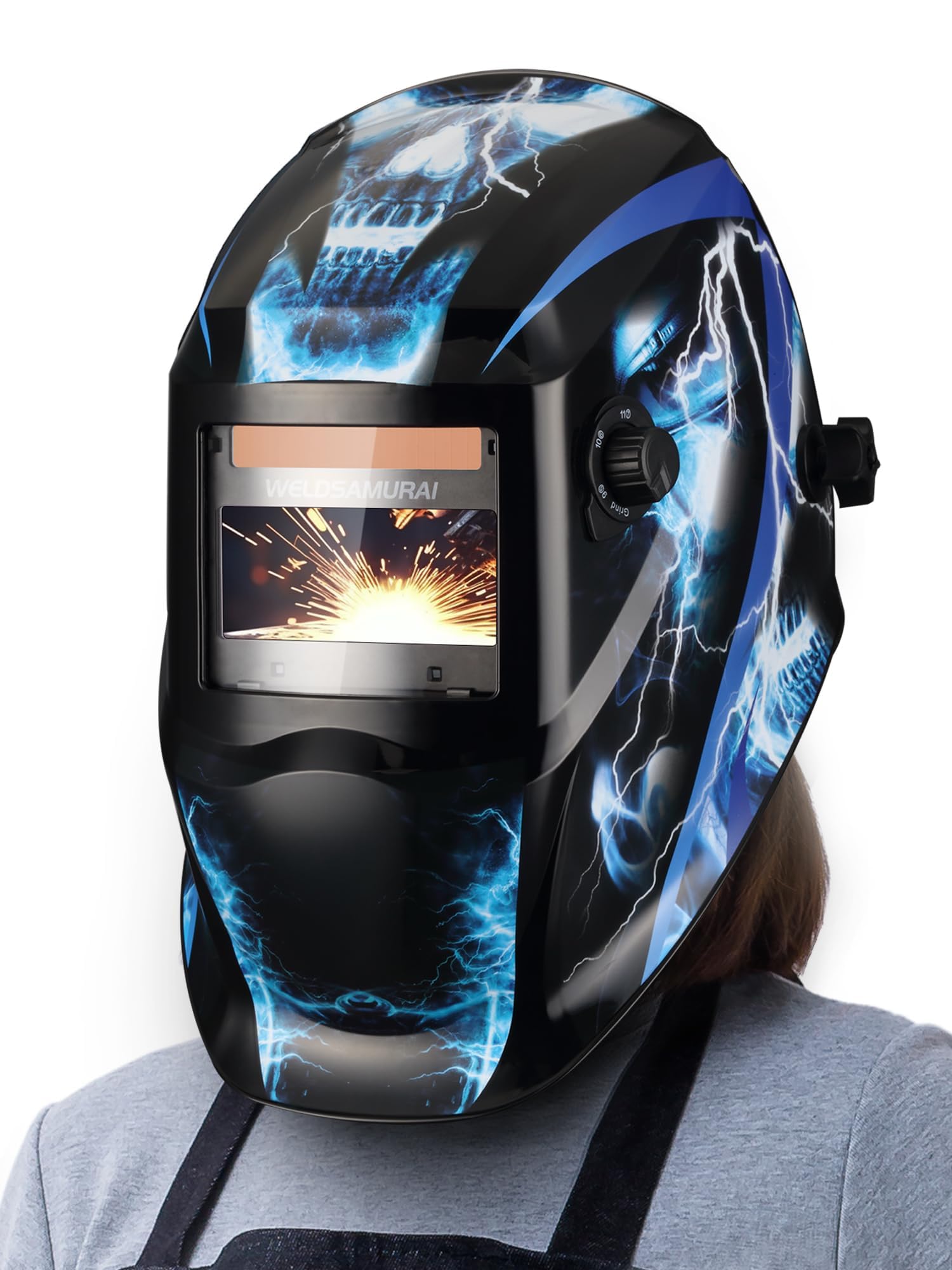 WELDSAMURAI Auto Darkening Welding Helmet, True Color Solar Power Welding Hood, 4 Arc Sensor Wide Shade 4/5-8/9-13 Welder Mask Shield with Grinding for TIG MIG MMA Plasma