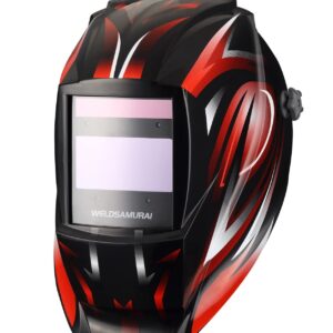 WELDSAMURAI Welding Helmet Auto Darkening, Large Viewing Screen True Color Welding Hood with 4 Arc Sensor, Wide Shade 4/5-8/9-13 for TIG MIG Arc Weld Grinding Welder Mask