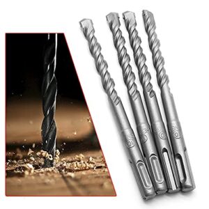 LDEXIN 4 Pcs 3/8" Diameter Rotary Hammer Drill Bits, SDS Plus Hammer Drill Bits for Concrete Masonry Wall - 6" Long