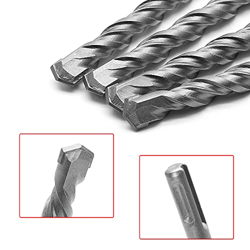 LDEXIN 4 Pcs 3/8" Diameter Rotary Hammer Drill Bits, SDS Plus Hammer Drill Bits for Concrete Masonry Wall - 6" Long