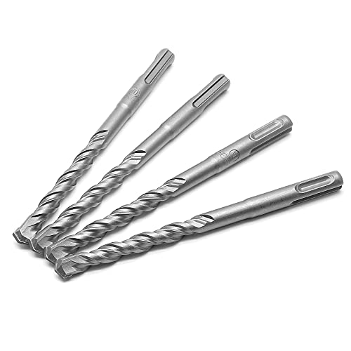 LDEXIN 4 Pcs 3/8" Diameter Rotary Hammer Drill Bits, SDS Plus Hammer Drill Bits for Concrete Masonry Wall - 6" Long