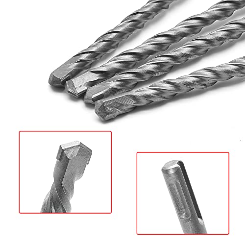 LDEXIN 4 Pcs 5/16" Diameter Rotary Hammer Drill Bits, SDS Plus Hammer Drill Bits for Concrete Masonry Wall - 5-7/8" Long