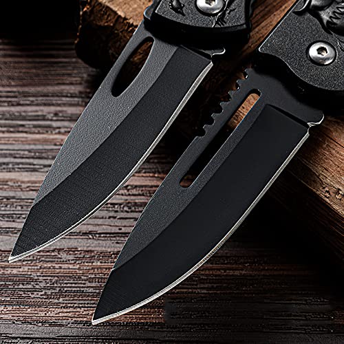 NC Folding Knife Black Stainless Steel Blade Black Handle, Tactical, EDC,Camping,Outdoor,Daily application，Pocket Knife