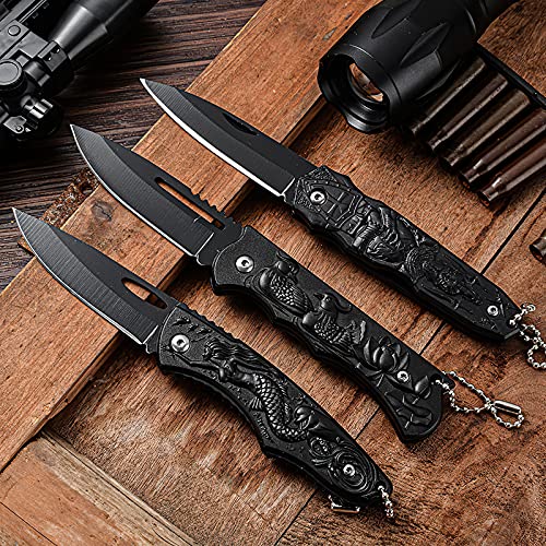 NC Folding Knife Black Stainless Steel Blade Black Handle, Tactical, EDC,Camping,Outdoor,Daily application，Pocket Knife