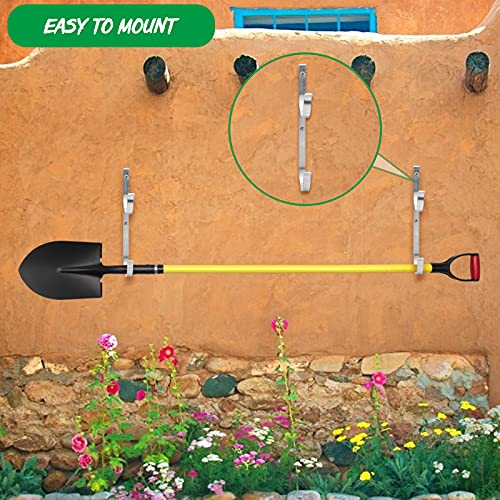 Coolrunner 4Pcs Pool Pole Hangers, Aluminum Pool Equipment Hooks with 8 Screws Pool Organizer Hooks Fence Holder for Pool Hose Skimmer Net Pool Brush Fishing Rod Gardening and Pool Supplies