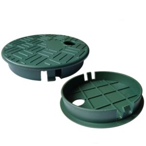 fkumlun 2 pcs sprinkler valve box cover, cover for irrigation system, round 6-inch sprinkler valve box cover lid, for sprinkler in ground outside