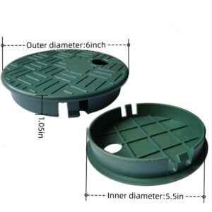 FKUMLUN 2 Pcs Sprinkler Valve Box Cover, Cover for Irrigation System, Round 6-inch Sprinkler Valve Box Cover Lid, for Sprinkler in Ground Outside