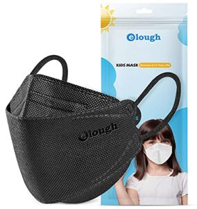 cylen elough kids face mask-50 pcs reusable cloth face masks set-disposable face masks children- back to school (matte black)