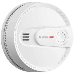 x-sense smoke detector, 10-year battery smoke fire alarm with photoelectric sensor, led indicator & silence button, 1-pack