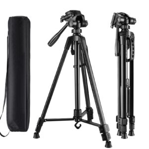 Laser Level Tripod with Carry Bag, Elikliv Lightweight Adjustable Aluminum Alloy Tripod Stand for Rotary and Line Lasers (Support 1/4” and 5/8" Mounting Thread)