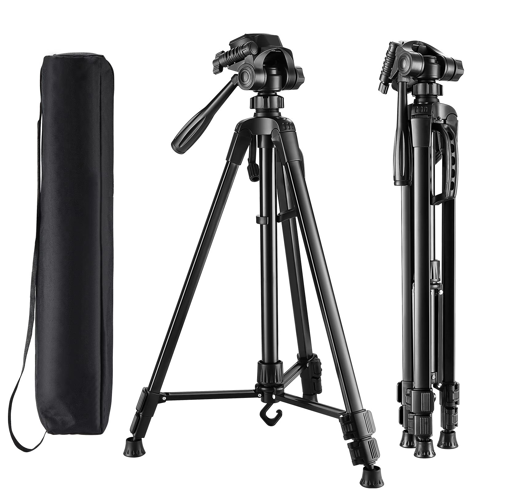 Laser Level Tripod with Carry Bag, Elikliv Lightweight Adjustable Aluminum Alloy Tripod Stand for Rotary and Line Lasers (Support 1/4” and 5/8" Mounting Thread)