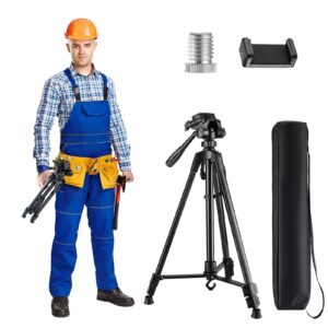 Laser Level Tripod with Carry Bag, Elikliv Lightweight Adjustable Aluminum Alloy Tripod Stand for Rotary and Line Lasers (Support 1/4” and 5/8" Mounting Thread)