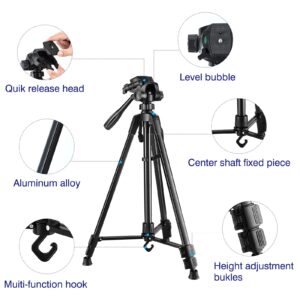 Laser Level Tripod with Carry Bag, Elikliv Lightweight Adjustable Aluminum Alloy Tripod Stand for Rotary and Line Lasers (Support 1/4” and 5/8" Mounting Thread)