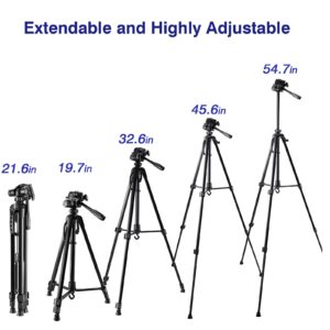 Laser Level Tripod with Carry Bag, Elikliv Lightweight Adjustable Aluminum Alloy Tripod Stand for Rotary and Line Lasers (Support 1/4” and 5/8" Mounting Thread)