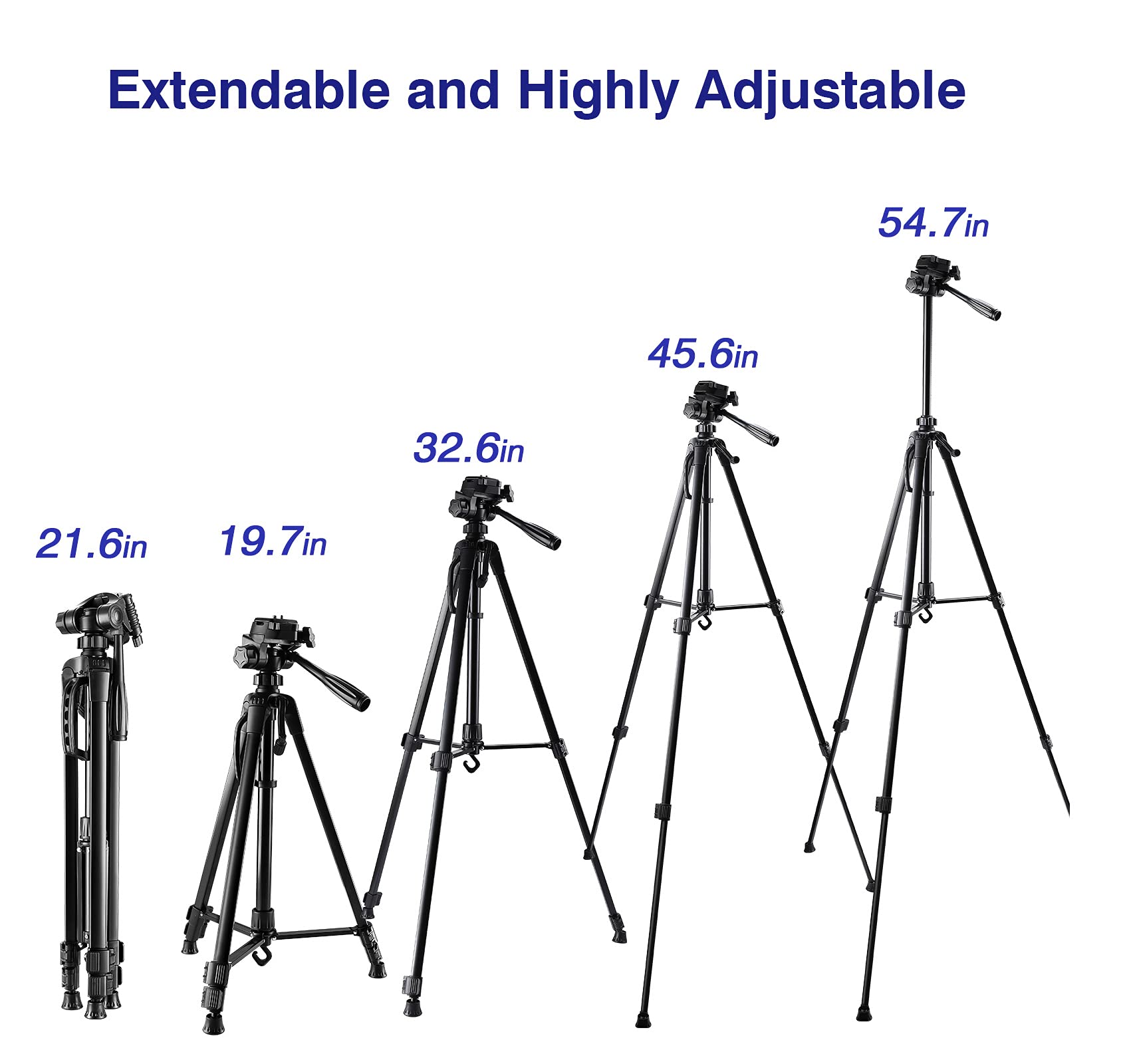 Laser Level Tripod with Carry Bag, Elikliv Lightweight Adjustable Aluminum Alloy Tripod Stand for Rotary and Line Lasers (Support 1/4” and 5/8" Mounting Thread)