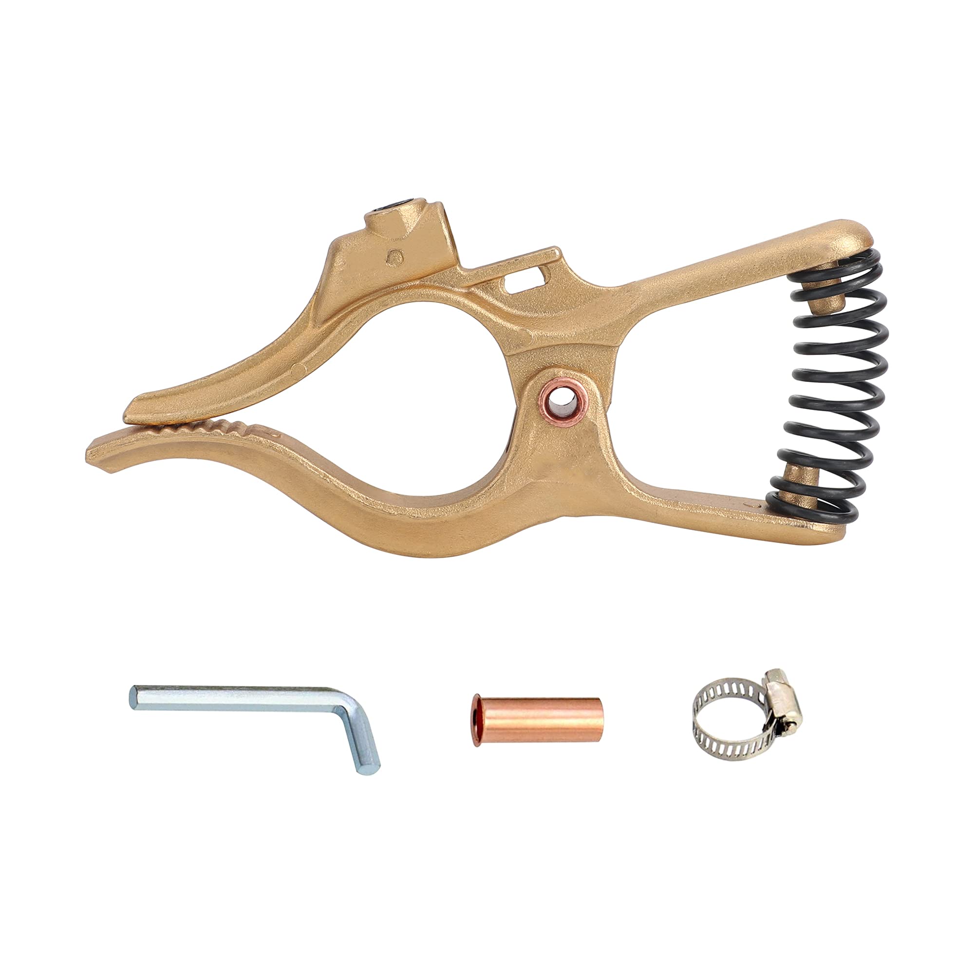 hynade Brass T-Style Welding Ground Clamp 300-Amp Wide Jaw Clamp Tool