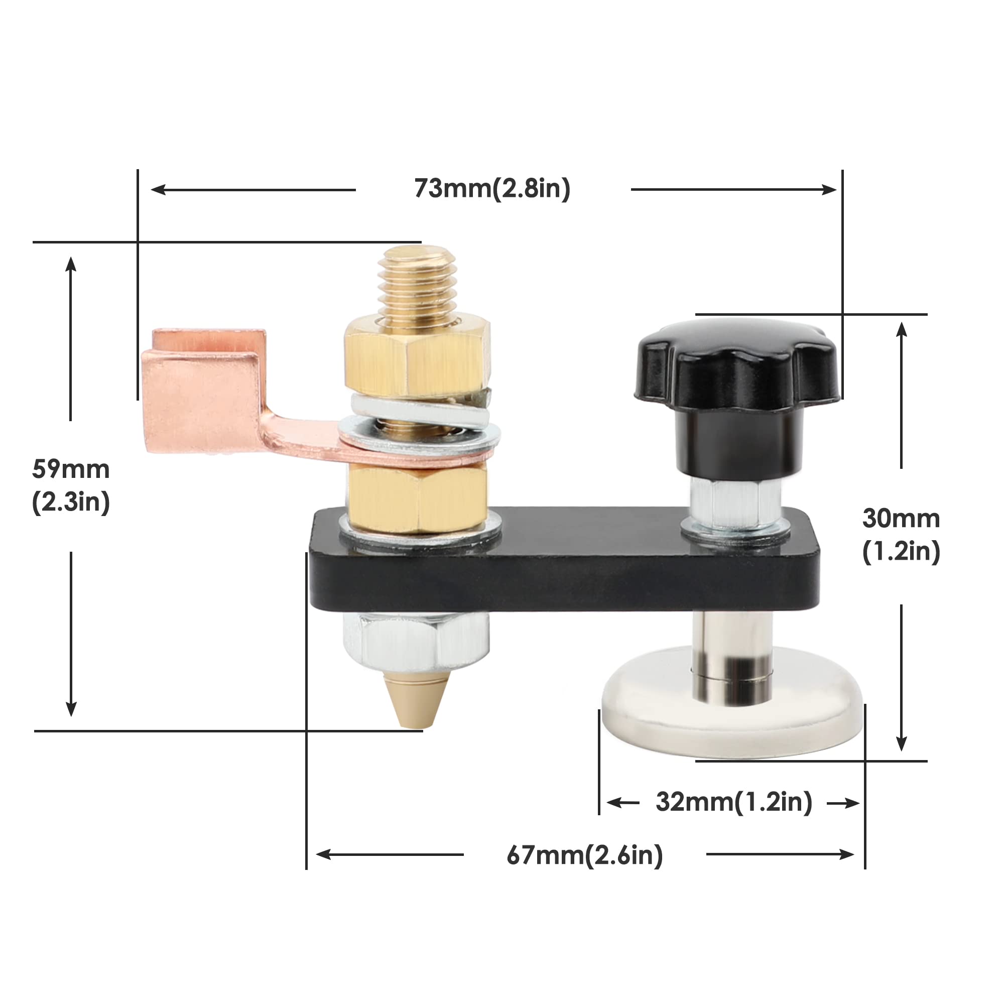 Hynade Welding Magnetic Ground Clamp,Strong Magnetism Large Suction Welder Magnet Head Safety Wire Holder,Copper Tail Welding Support Tool Accessories (WMG-02)