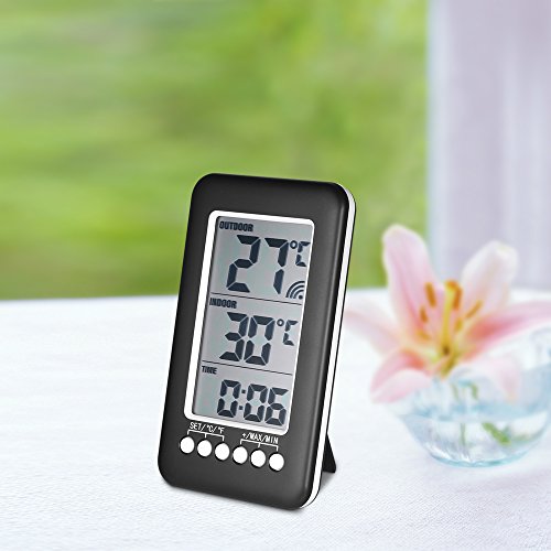 Indoor Outdoor Thermometer, LCD ℃/℉ Wireless Digital Thermometer with 200ft/100m Range Temperature Sensor