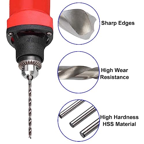 Cobalt Drill Bit Set, 5pcs HSS Metal Jobber Length Twist Drill Bit Long Drill Bits for Wood, Metal, Steel, Plastic, 2mm, 3mm, 3.5mm, 4mm, 5mm