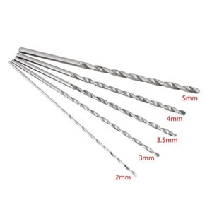 Cobalt Drill Bit Set, 5pcs HSS Metal Jobber Length Twist Drill Bit Long Drill Bits for Wood, Metal, Steel, Plastic, 2mm, 3mm, 3.5mm, 4mm, 5mm