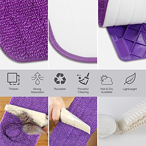 Spray Mop for Floor Cleaning - SEVENMAX Microfiber Floor Mop with 550ML Refillable Bottle 3 Washable Pads Kitchen Dry Wet Flat Dust Mop for Cleaning Hardwood Laminate Wood Ceramic Marble Tile Floors