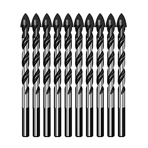 GOONSDS Drill Bit for Tile,Concrete, Brick, Glass, Plastic and Wood 10Pcs,Diameter 10mm