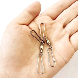 SWETCIEL 20PCS Swivel Hooks Clips, Stainless Steel Dual Clip Swivels Wind Spinners Spiral Hangers for Hanging Wind Spinners, Wind Chimes, Bird Feeder, Wind Socks, 2 Styles