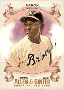 baseball mlb 2021 allen and ginter #1 hank aaron nm near mint braves