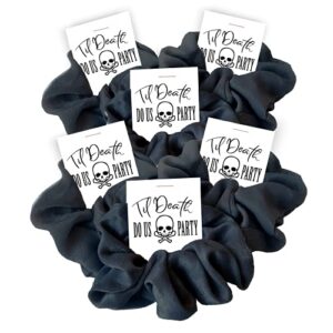 til death do us party gothic bachelorette favors, hair scrunchies, halloween bridal shower, bridesmaid gift - 6 pack