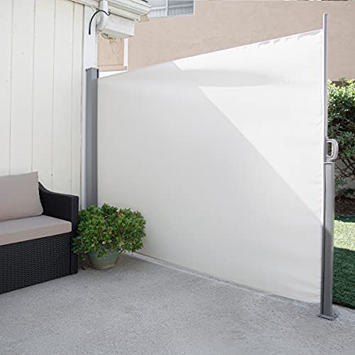 Barton 96078-1 Retractable 9.8ft Rugged Side Awning Patio Sunshine Privacy Divider Wind Screen Longer Service Life, Suitable for Courtyard, Roof Terraces and Pools, Gray