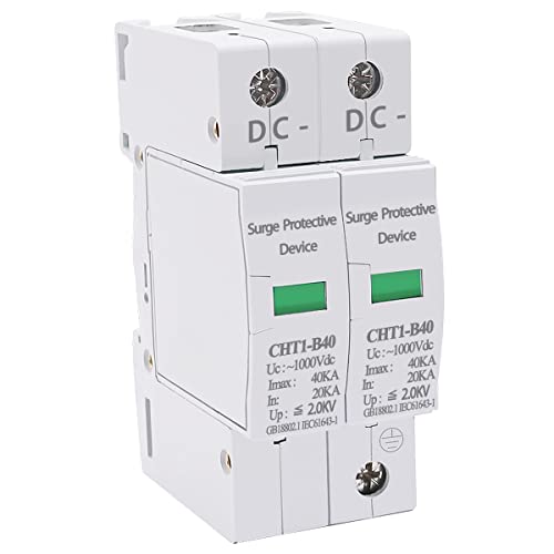 smseace Lightning Protector Voltage Surge Arrester Device, 2P Lightning Protection Circuit Breaker, 2.0KV (2P 40KA), Low-Voltage Lightning Arrester Photovoltaic Charge Controller CHT1-B40