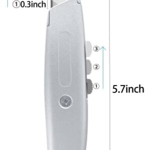 Retractable Utility Knife 2 Pack, Auto-Lock SK5 Box Cutter, Heavy Duty Carpet Cutter, Ergonomic Comfort Grip Razor Knife Utility