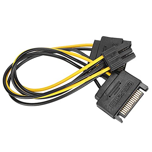 Connectors Computer Cable Sleeve Internal Computer Cables SATA Cables Dual 15 Pin Power Cable to 6 Pin PCIE SATA Y‑Cable for