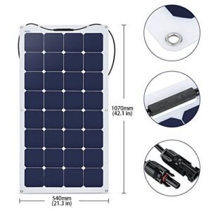 ACOPOWER 6x110Watts Flexible Solar RV Kit w/50A Waterproof Charge Controller, Solar Cable Wire,Tray Cable and Y Branch Connectors,Cable Entry Housing for Marine, RV, Boat, Caravan