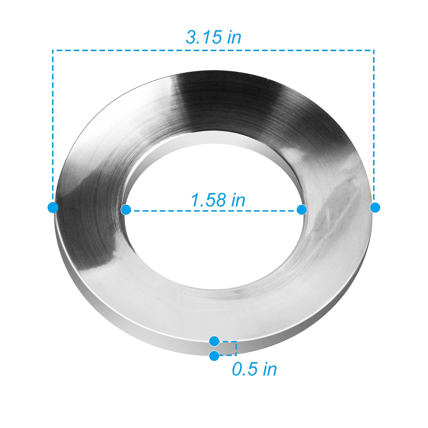 Vessel Sink Mounting Ring for Home Bathroom Glass Vessel Sink Base Mounting Ring by Plastic,Silver Compatible with VIGO, Aquaterior Inside Diameter: 1.58"