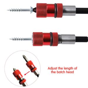 Saipe 2pcs Adjustable Screw Depth Screwdriver Bit Holder Magnetic Steel Screwdriver Drywall Bit 1/4 Inch Hex Shank with S2 Phillips 2 Screw Driver Bits