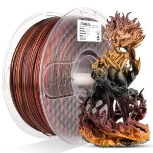 amolen pla 3d printer filament, pla filament 1.75mm silk black shiny red gold filament, 3d printing filament 1kg/2.2lb