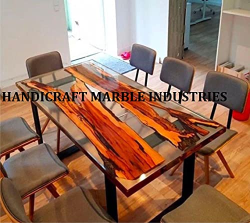 Epoxy Table, Live Edge Wooden Table, Epoxy Resin River Table, Natural Wood,Dining table, Natural Epoxy Table, Resin Table 42x24 inch