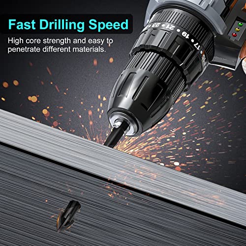 10PCS Masonry Drill Bit Set, 3/16”-1/2” Concrete Drill Bits for Tile Brick Glass Plastic, Tungsten Carbide Tip Drill Bit Work with Wood, Ceramic Tile, Wall Mirror, 1/4" Hex Shank, Black