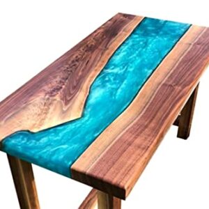 Epoxy Table, Live Edge Wooden Table, Epoxy Resin River Table, Natural Wood,Dining table, Natural Epoxy Table, Resin Table 42x24 inch