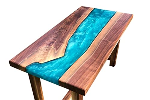 Epoxy Table, Live Edge Wooden Table, Epoxy Resin River Table, Natural Wood,Dining table, Natural Epoxy Table, Resin Table 42x24 inch