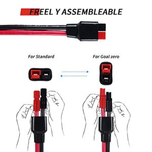 Vemote Solar Panel Connector to Anderson Adapter Cable 10AWG, Compatible with Goal Zero Yeti, Portable Solar Generator Power Station(65CM/2.13FT)