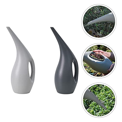 DOITOOL 2pcs Watering Can Plastic Plant Watering Pot Garden Watering Jug Long Spout Water Can for Succulent Bonsai Garden Flower 1. 5L