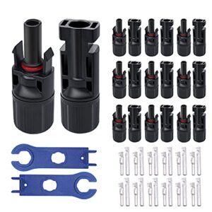 weidder 10 pairs solar panel connectors male & female ip67 waterproof cable connector with solar connector pin and spanner k-v003-10-db