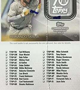 2021 Topps Series 2 Baseball Factory Sealed Blaster Box 7 Packs of 14 Cards plus 1 70th Anniversary Patch Card. MASSIVE 99 Cards, Chase rookie cards of an Amazing Rookie Class such as Ke-Bryan Hayes, Jake Cronenworth, Zach McKinstry, Estevan Florial, Shan