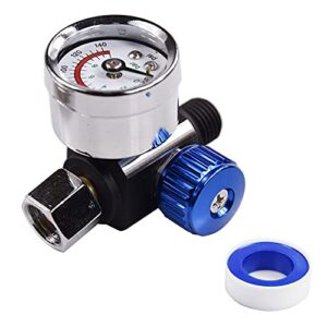 spray gun air pressure regulator, 1/4"-npt air pressure regulator kit, air regulating valve regulator, suitable for spray gun instruments and pneumatic tools, better spraying effect