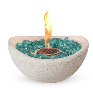 ecolovida tabletop fire pit, table top fire bowl outdoor indoor portable personal ethanol fireplace alcohol fire pot