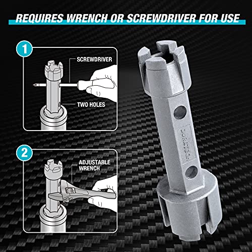 DURATECH 2-Pack Tub Drain Remover Wrench, Tub Dual Ended Drain Wrench, Aluminum Alloy Wrench for Bath drains, Shower Drains and Closet Spuds